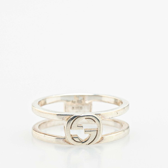 Gucci | Bags | Gucci Interlocking G Open Band Ring 9 Sv925 Silver ...